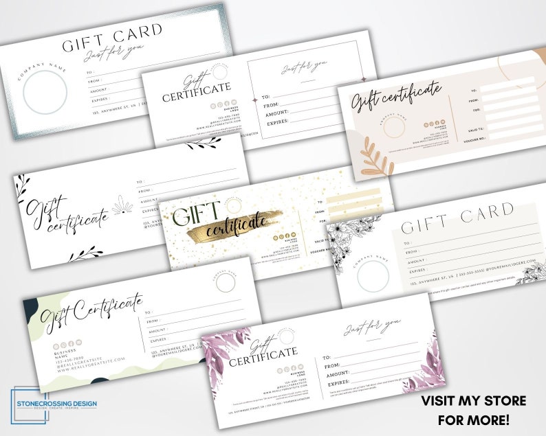 Modèle de chèque-cadeau Canva personnalisable | Conception de bon ...