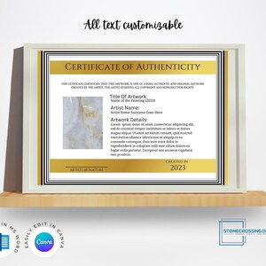 Editable Certificate of Authenticity Template. Authenticity Certificate ...