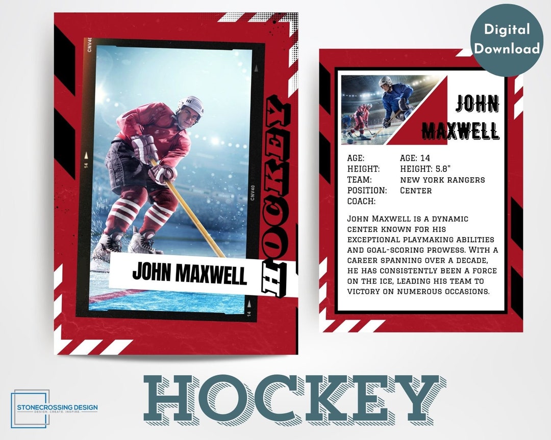 Hockey Trading Card Template | Trading Card Template | Canva Template ...