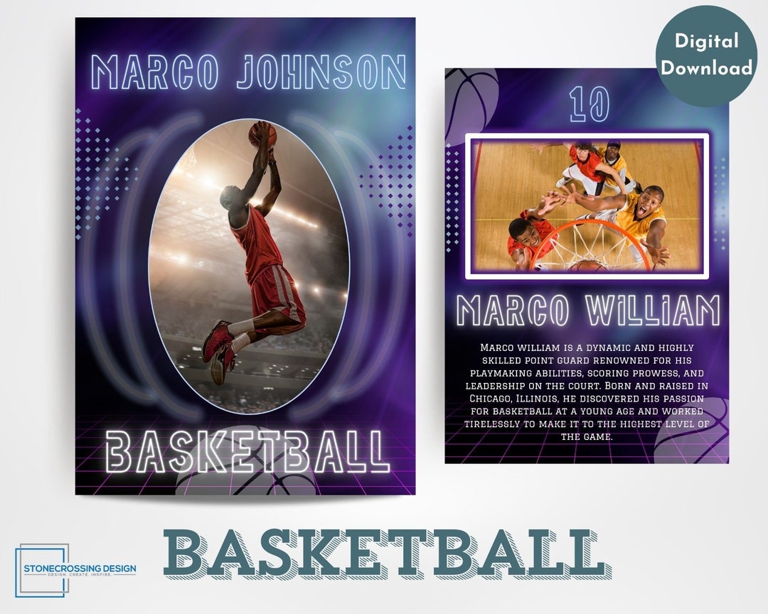 Basketball Trading Card Template Trading Card Template Canva Template ...
