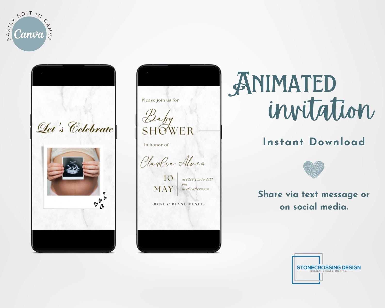 Digital Baby Shower Invitation, Electronic Baby Shower Video E-vite ...