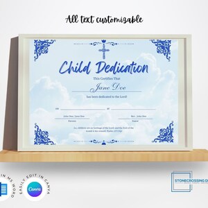 Editable Certificate of Child Dedication Template. Child Dedication ...