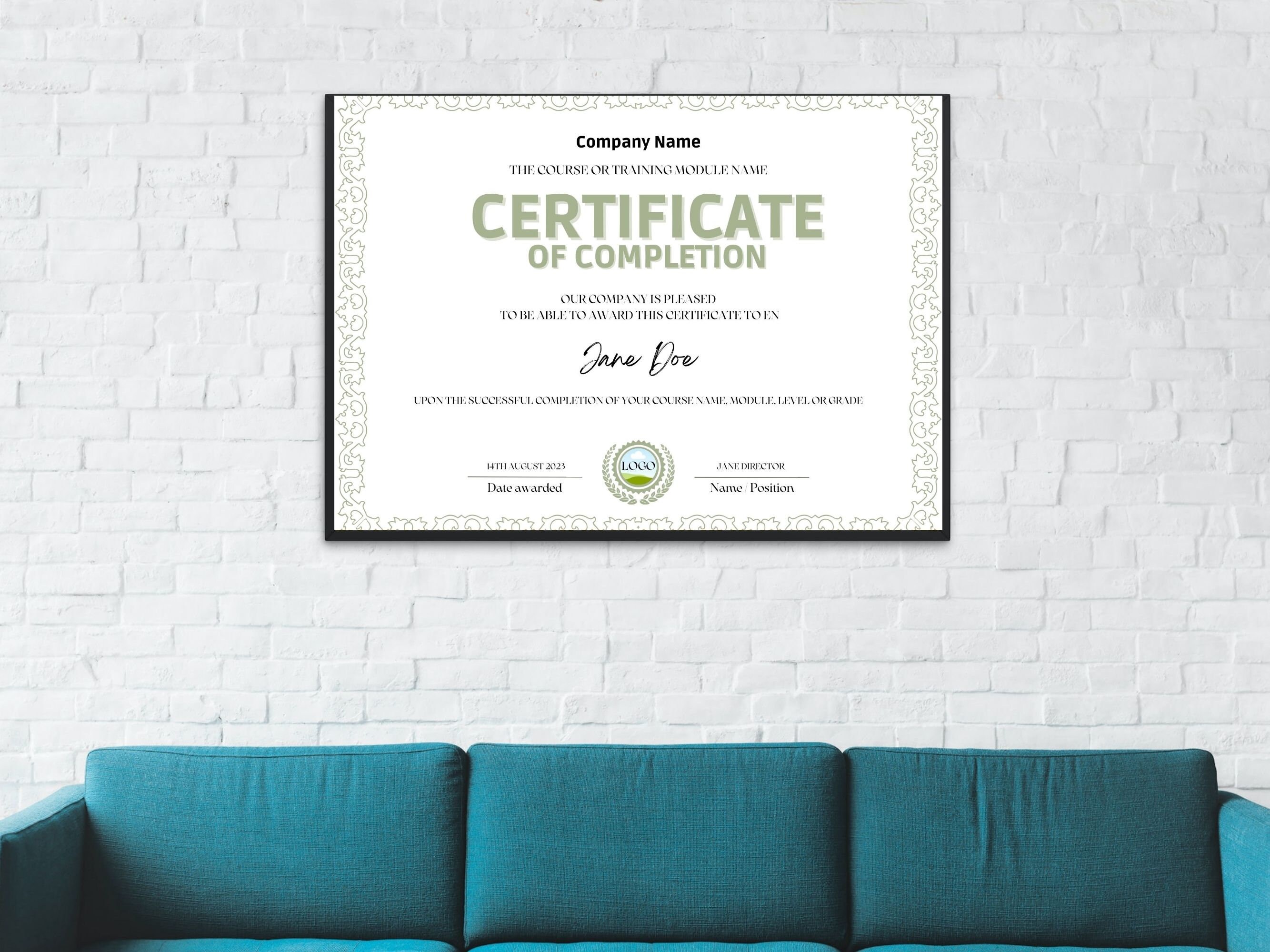 Editable Certificate of Completion Template. Award Template. - Etsy