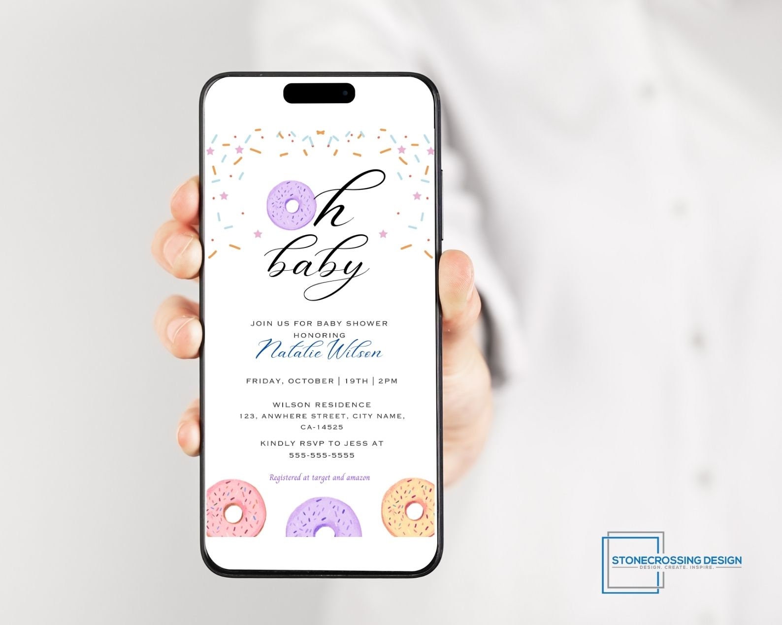 Digital Baby Shower Invitation, Electronic Baby Shower E-vite, Baby ...