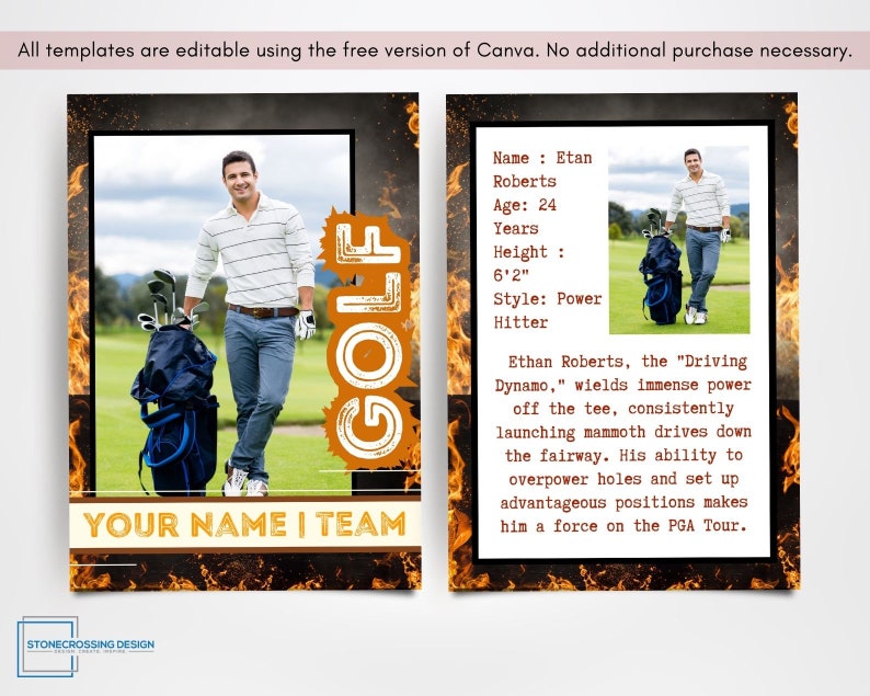 Golf Trading Card Template | Trading Card Template | Canva Template ...