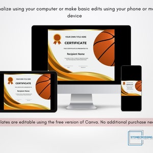 Editable Basketball Sports Certificate Template With Photo. Award ...