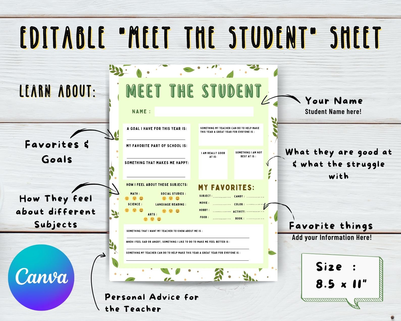 Editable Template for Meet the Student. Welcome Letter to School. First ...