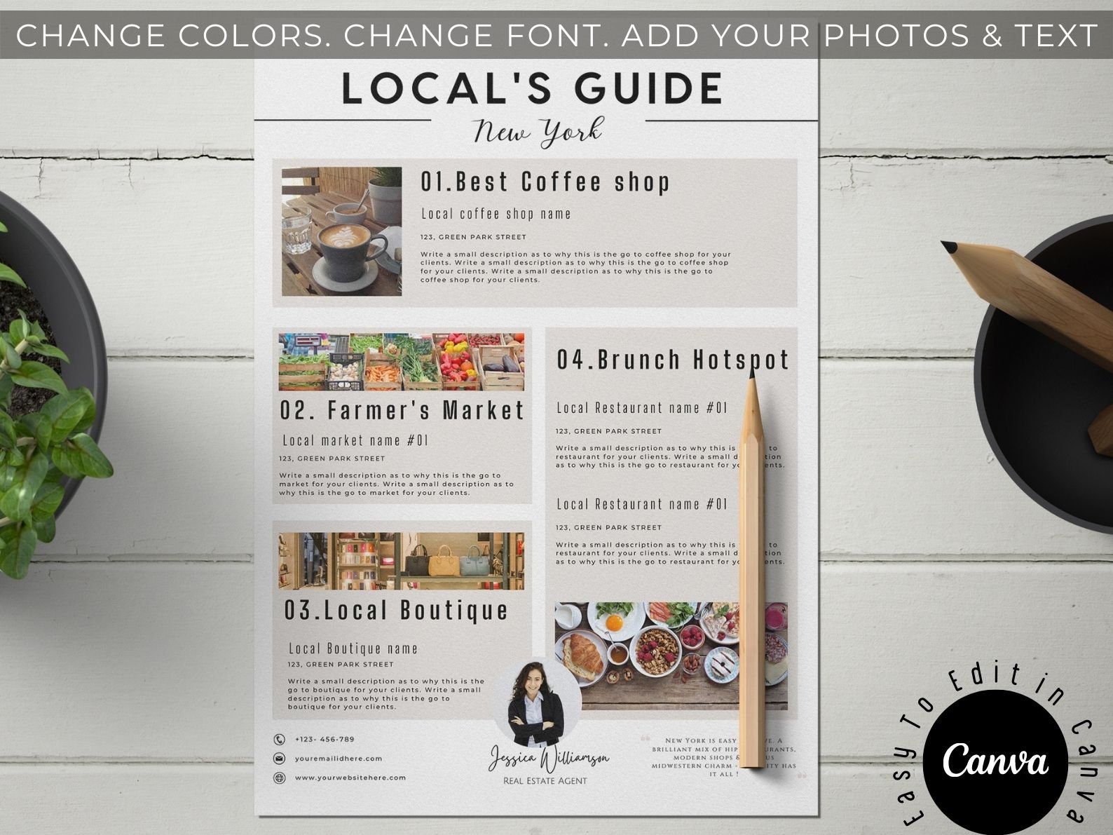 Real Estate Local Guide Template, Welcome Guide, City Guide Flyer ...