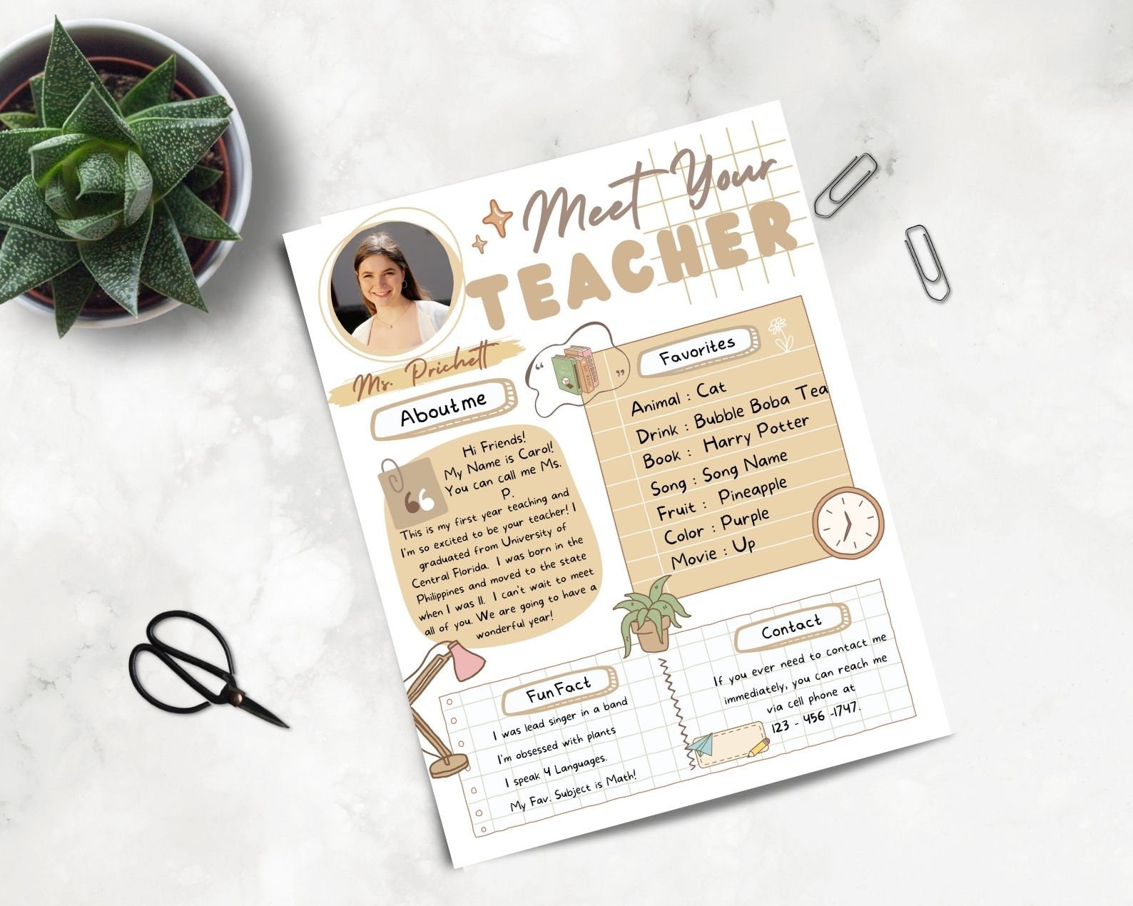 Editable Template for Meet the Teacher. Welcome Letter to School. First ...