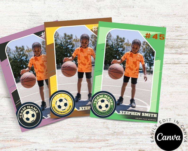 Basketball Trading Card Template Trading Card Template - Etsy