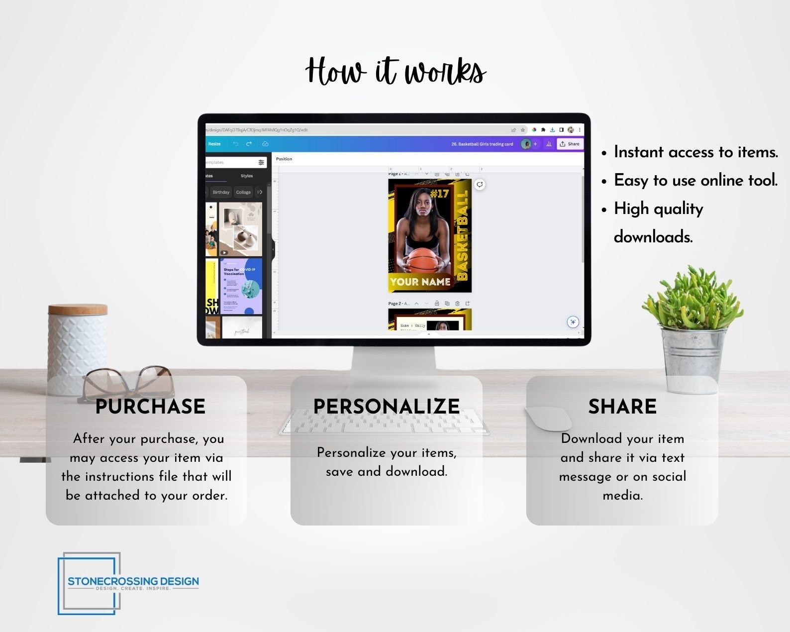 Basketball Trading Card Template Trading Card Template Canva Template ...