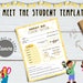 Editable Template for Meet the Student. Welcome Letter to School. First ...