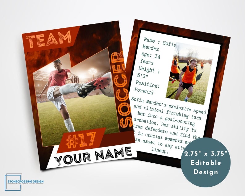 Soccer Trading Card Template | Trading Card Template | Canva Template ...