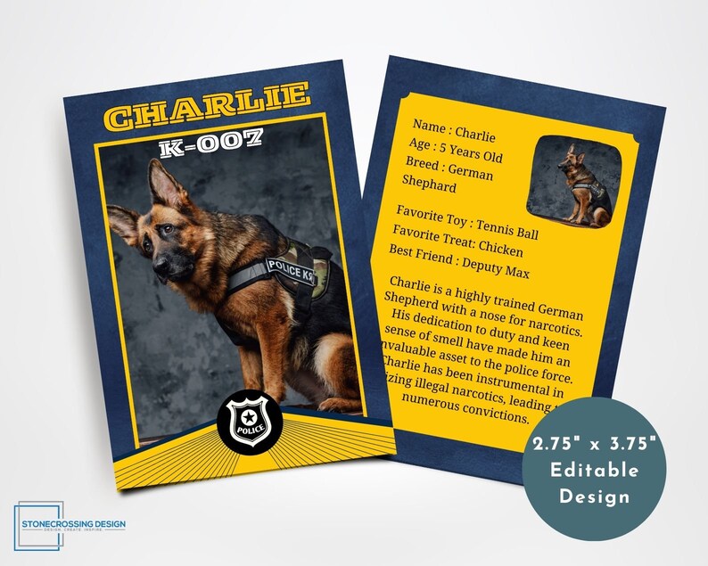 Dog Trading Card Template Trading Card Template Canva - Etsy