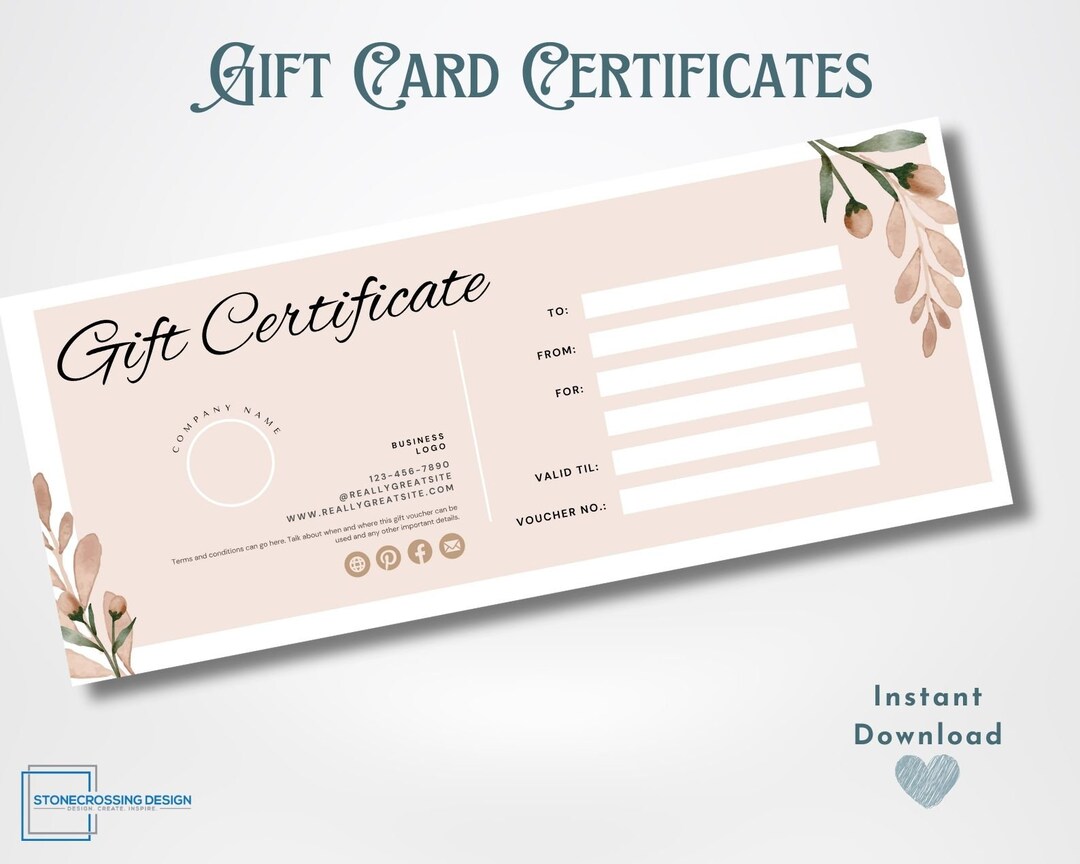 Modèle de chèque-cadeau Canva personnalisable | Conception de bon ...