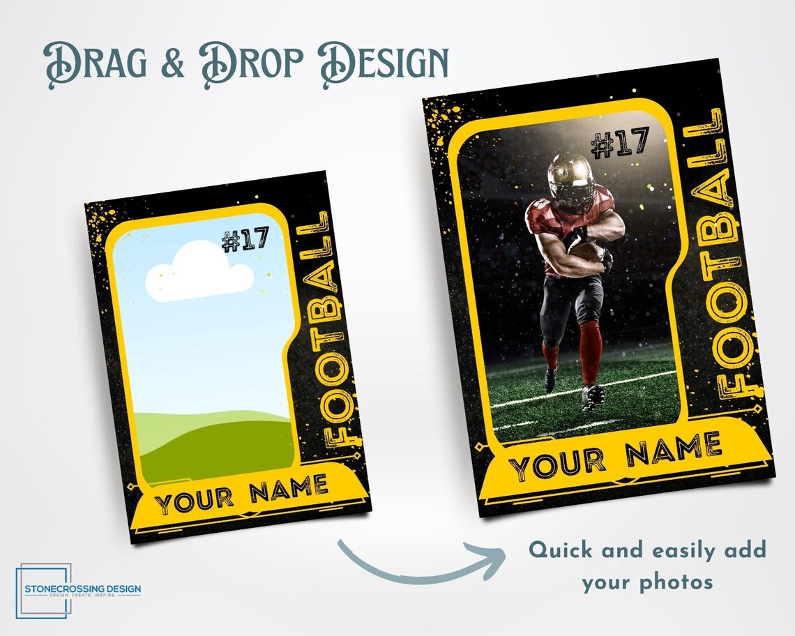 Football Trading Card Template | Trading Card Template | Canva Template ...