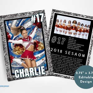Girls Cheerleading Trading Card Template | Trading Card Template ...