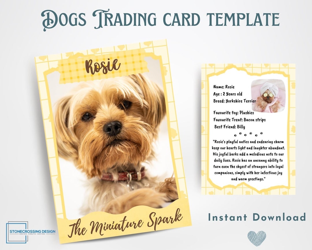 Dog Trading Card Template | Trading Card Template | Canva Template ...