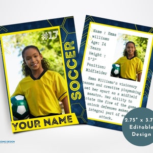 Soccer Trading Card Template | Trading Card Template | Canva Template ...