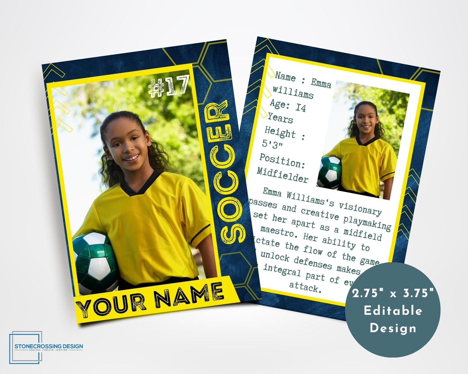 Soccer Trading Card Template Trading Card Template Canva Template ...