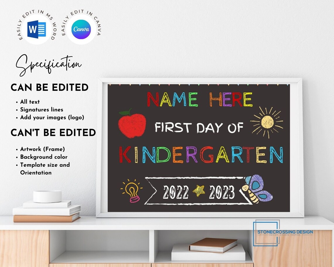 Editable Kindergarten Certificate. Printable Certificate. Editable With ...