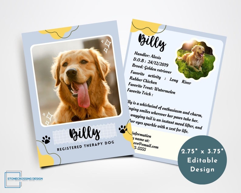 Dog Trading Card Template | Trading Card Template | Canva Template ...