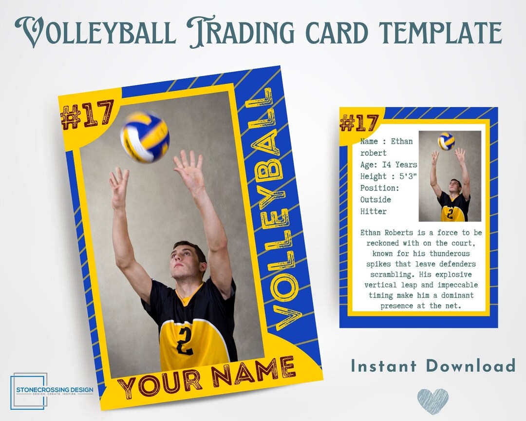 Volleyball Trading Card Template | Trading Card Template | Canva ...