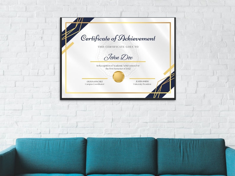 Editable Certificate of Achievement Template. Award Template. - Etsy