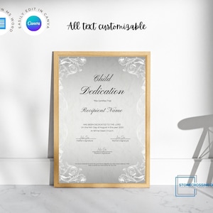 Editable Certificate of Child Dedication Template. Child Dedication ...