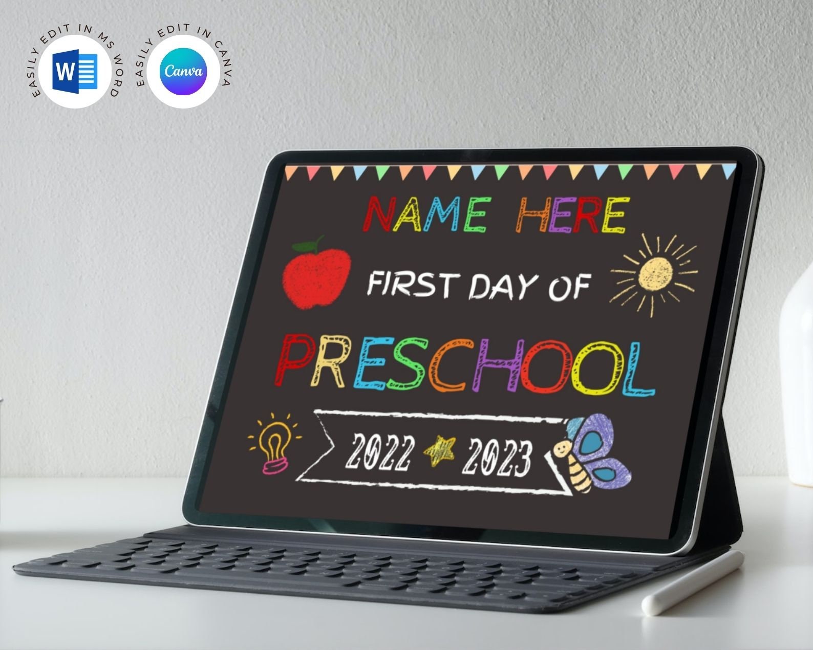 Editable Pre-school Certificate. Printable Certificate. Editable With ...