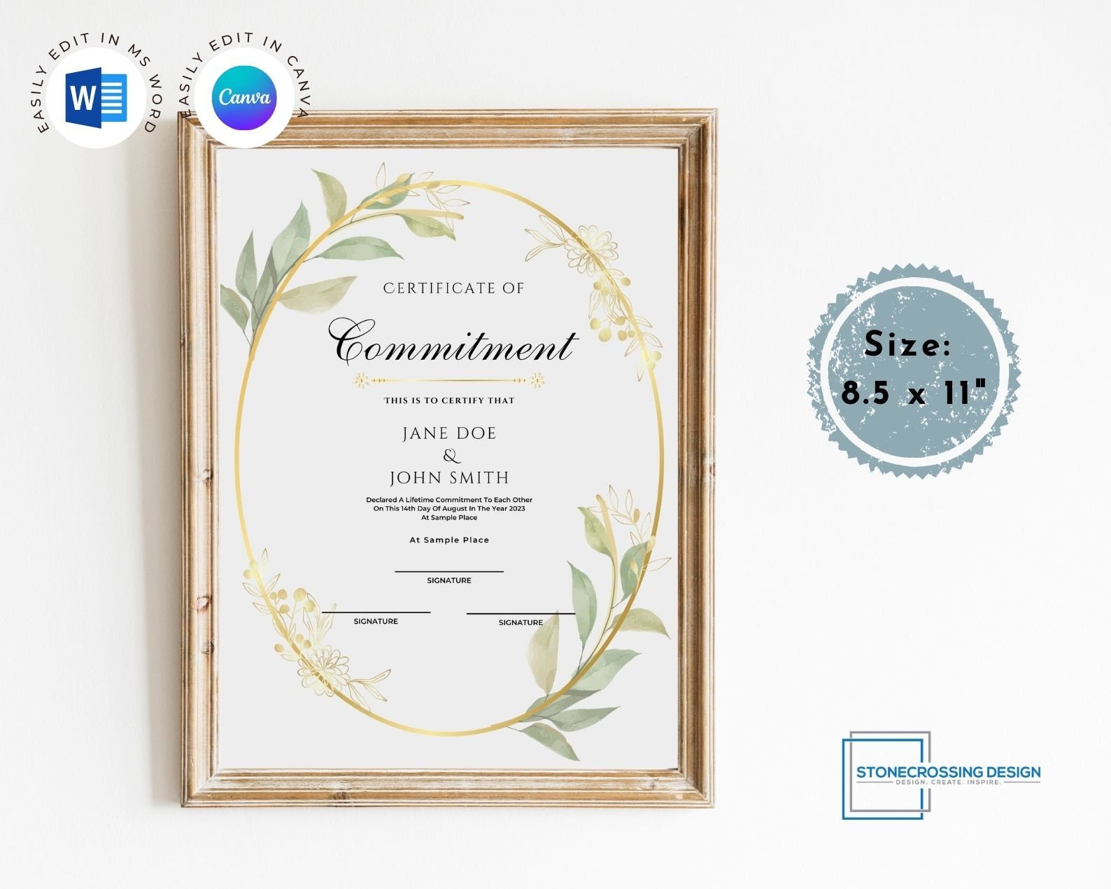 Editable Certificate of Commitment. Editable With Canva or Microsoft Word. Instant Download ...