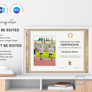 Editable Running Track Sports Certificate Template With Photo. Award ...
