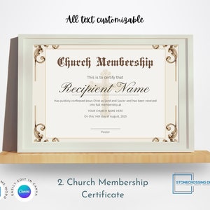 Editable Religious Milestones Bundle Certificates: Pastor Appointment ...