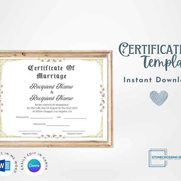 Editable Certificate of Completion Template. Award Template. Printable ...