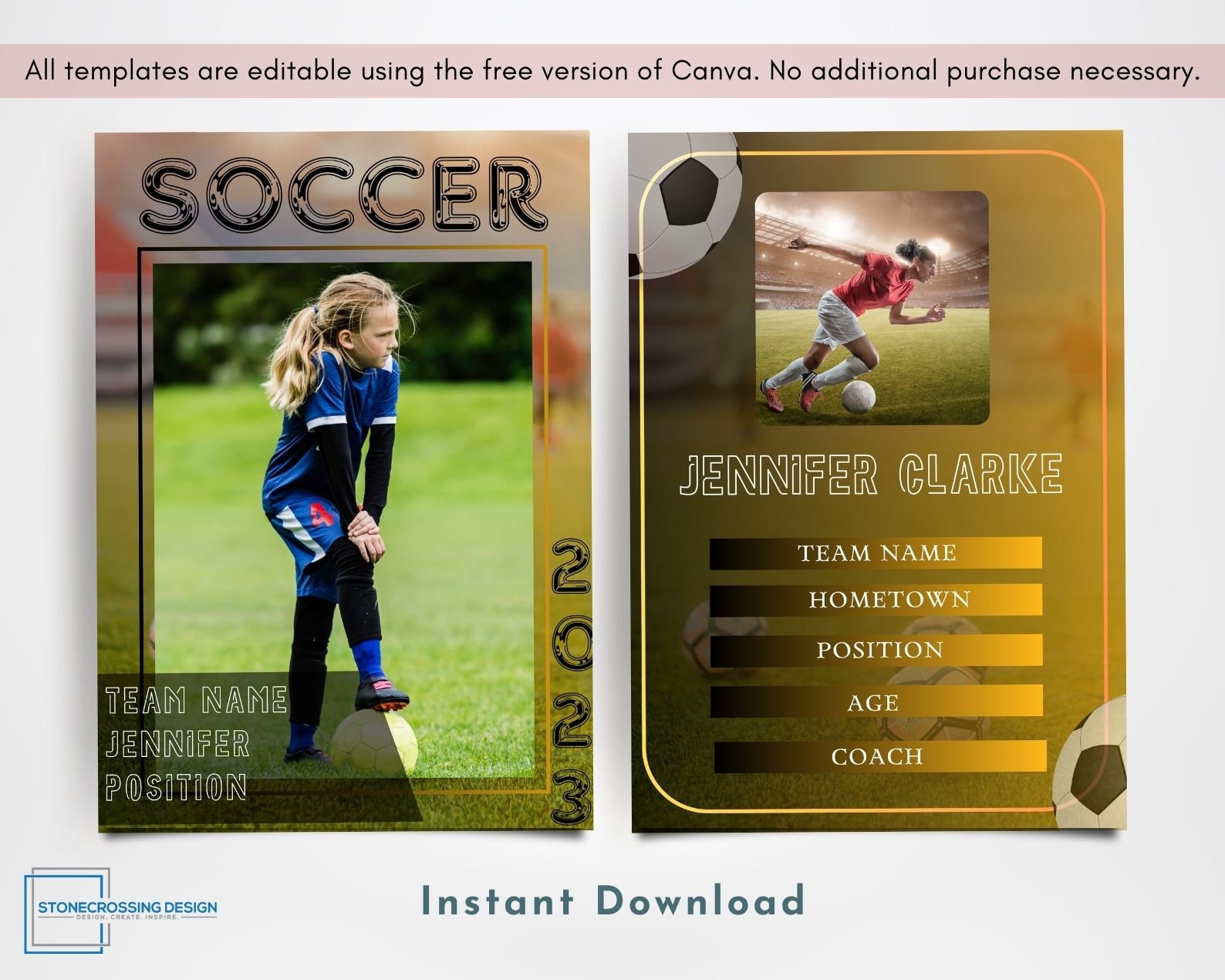 Soccer Trading Card Template Trading Card Template Canva Template ...