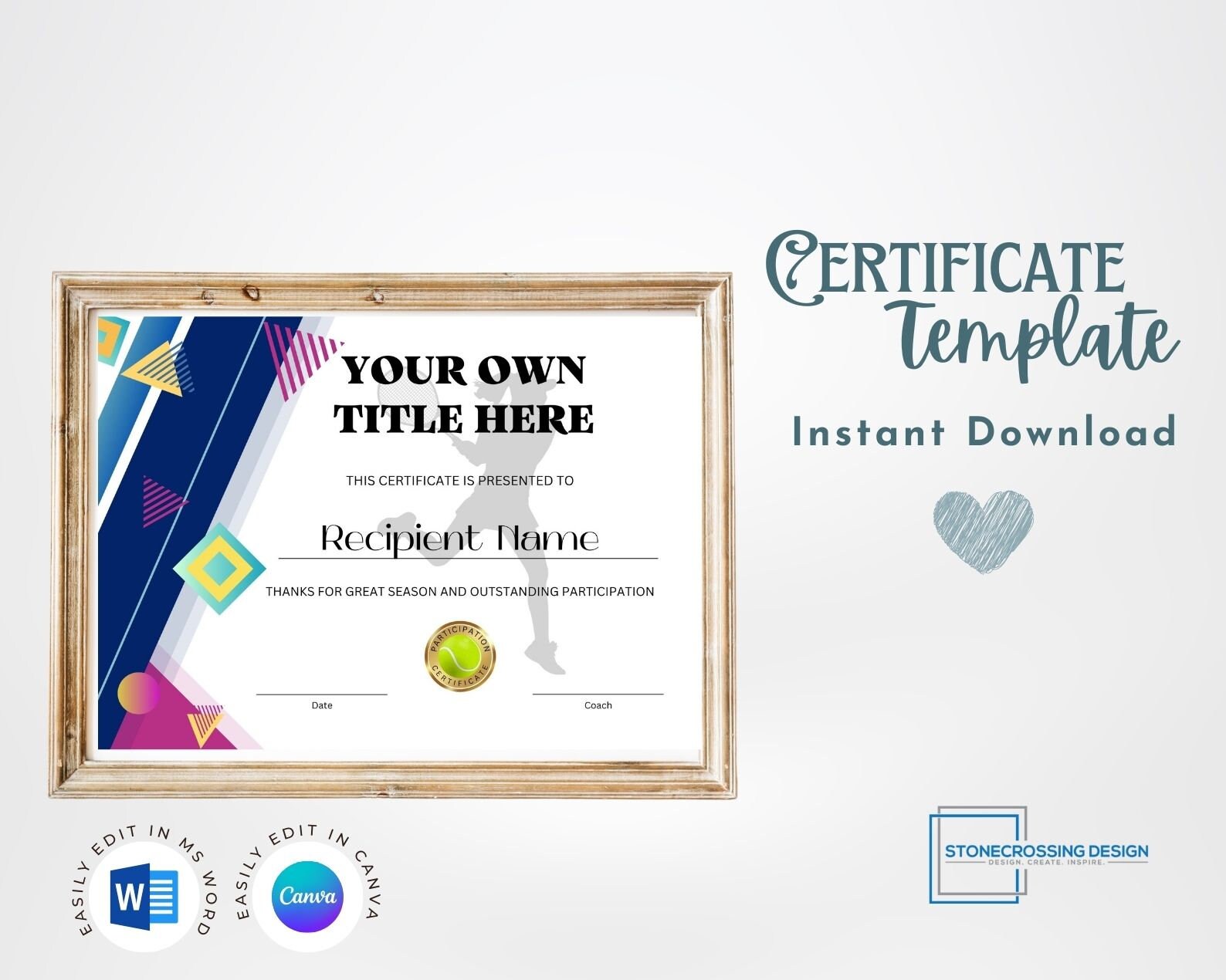 Editable Golf Sports Certificate. Recognizing Sporting Excellence ...