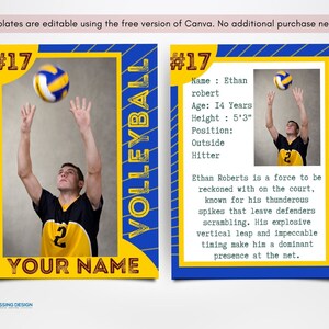 Volleyball Trading Card Template | Trading Card Template | Canva ...
