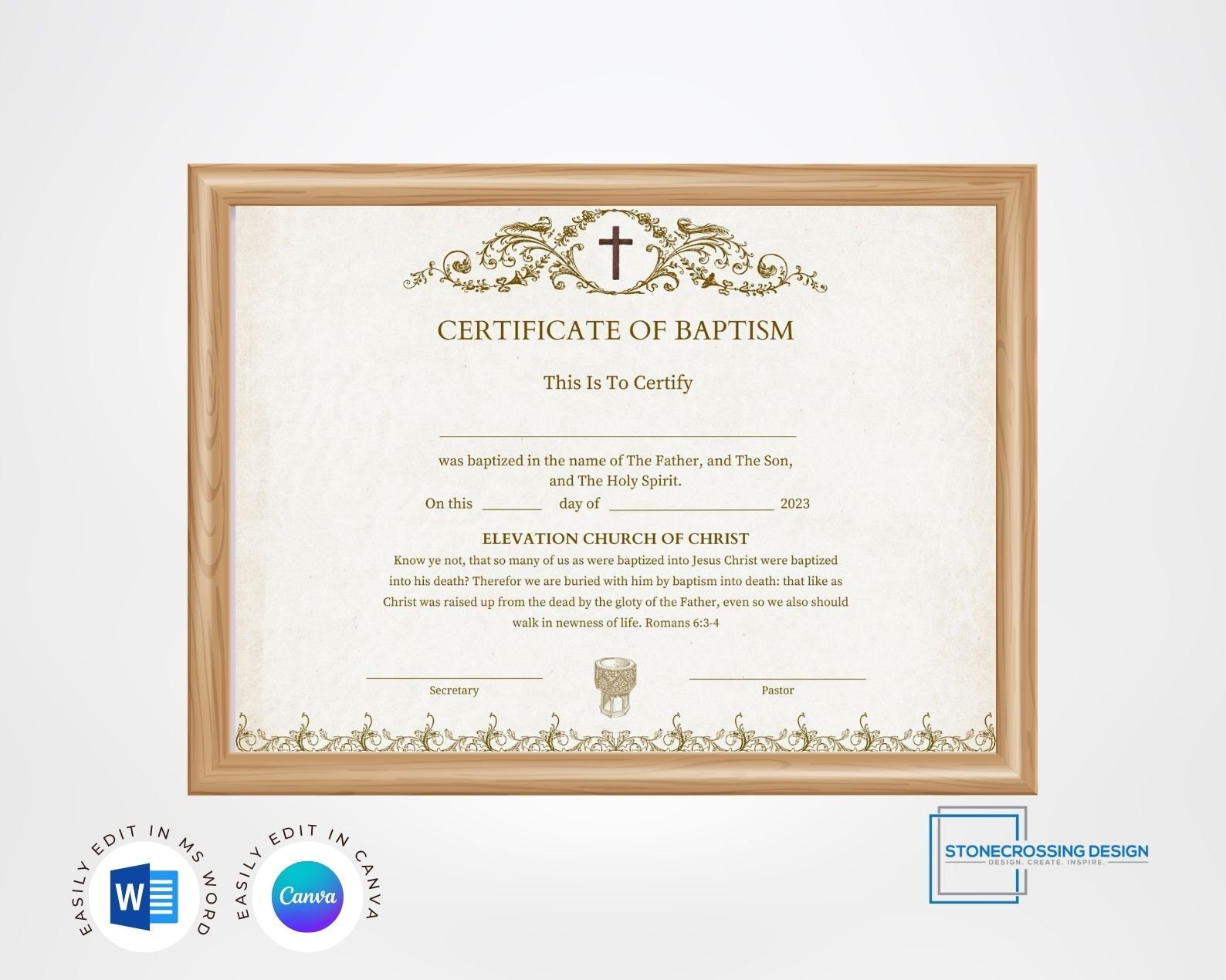 Editable Certificate of Baptism. Celebrating a Sacred Milestone ...