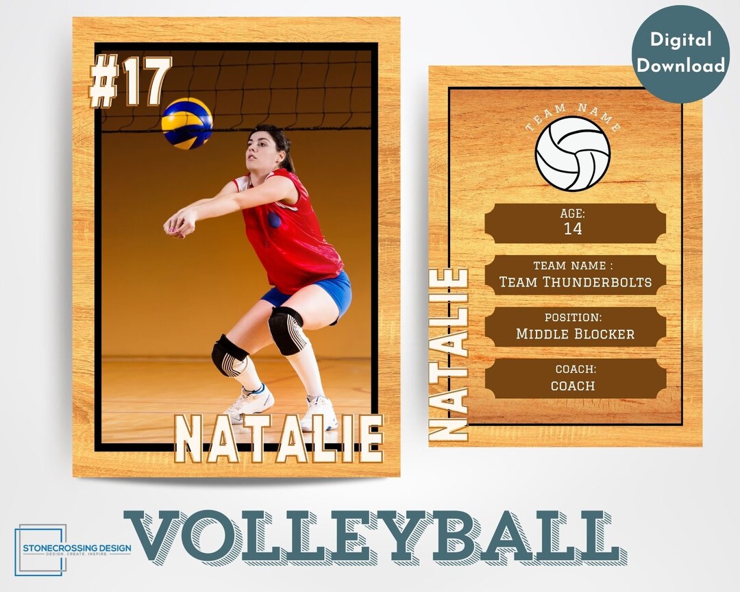 Volleyball Trading Card Template | Trading Card Template | Canva ...