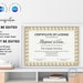 Editable Certificate of License Template. Award Template. Printable ...