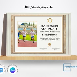 Editable Running Track Sports Certificate Template With Photo. Award ...
