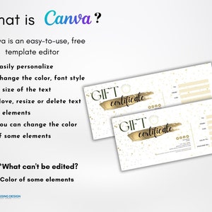 Customizable Canva Gift Certificate Template | Editable Digital Voucher ...