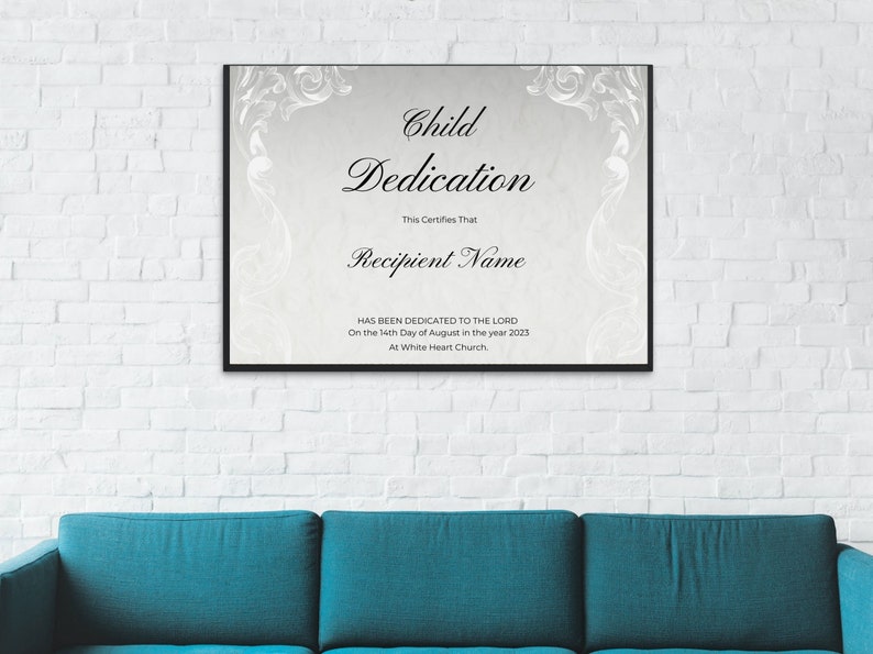 Editable Certificate of Child Dedication Template. Child - Etsy