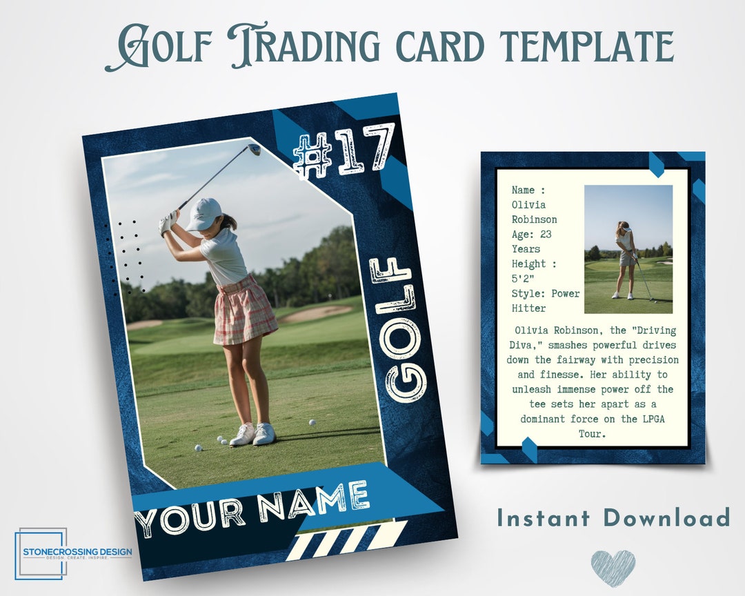 Girls Golf Trading Card Template | Trading Card Template | Canva ...