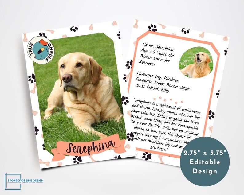 Dog Trading Card Template | Trading Card Template | Canva Template ...