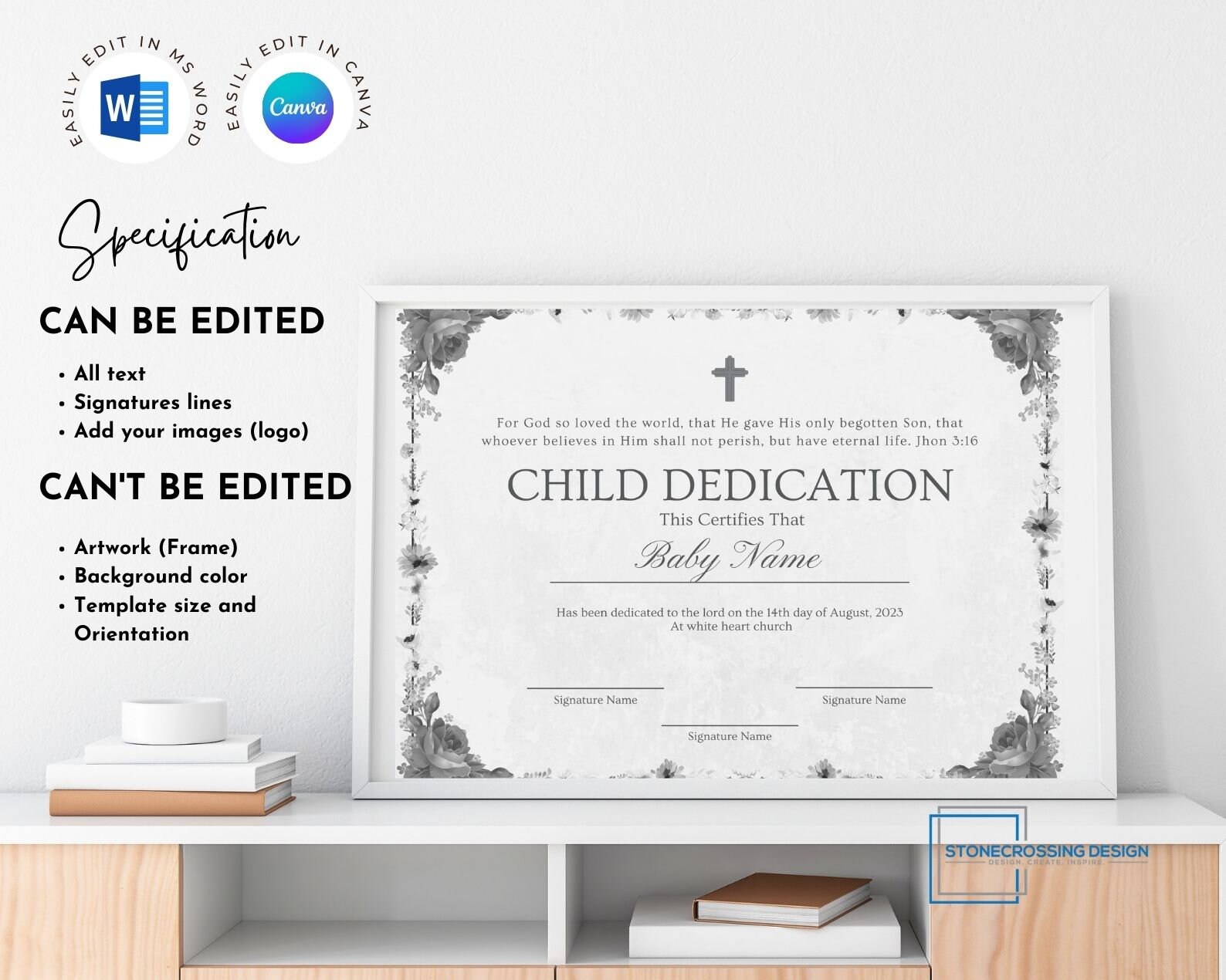 Editable Baby Dedication Template. Baptism. Child Dedication. - Etsy