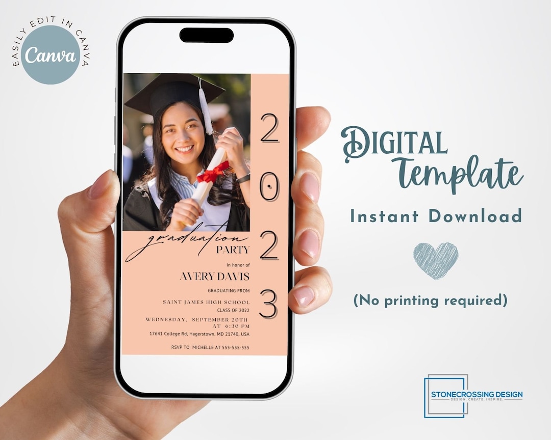 Digital Graduation Party Invitation, Electronic Graduationparty ...