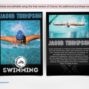 Boys Swimming Trading Card Template | Trading Card Template | Canva ...