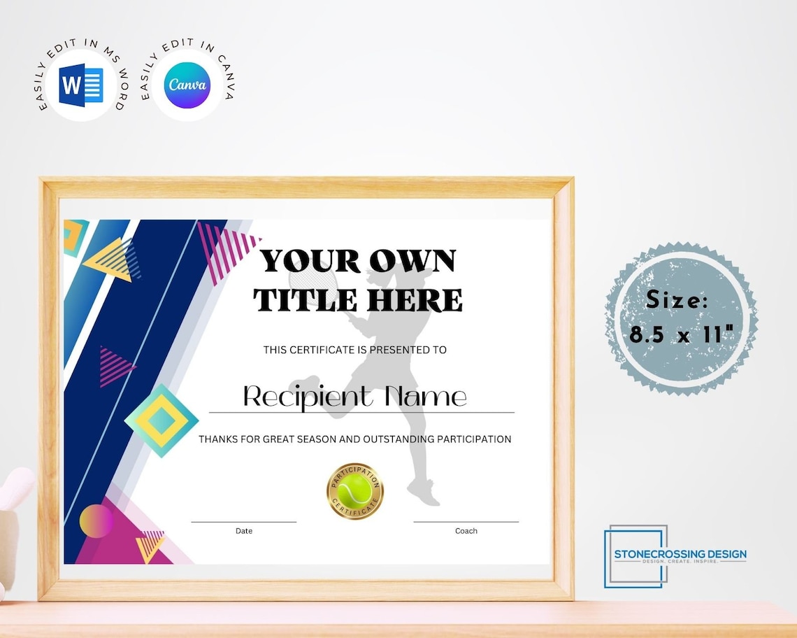 Editable Golf Sports Certificate. Recognizing Sporting Excellence ...