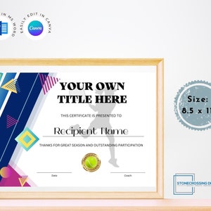 Editable Golf Sports Certificate. Recognizing Sporting Excellence ...